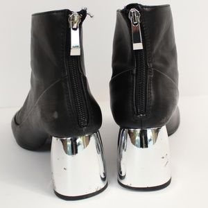 Zara | Shoes | Zara Trf Ankle Boots Mirror Block Heel Size 6 | Poshmark